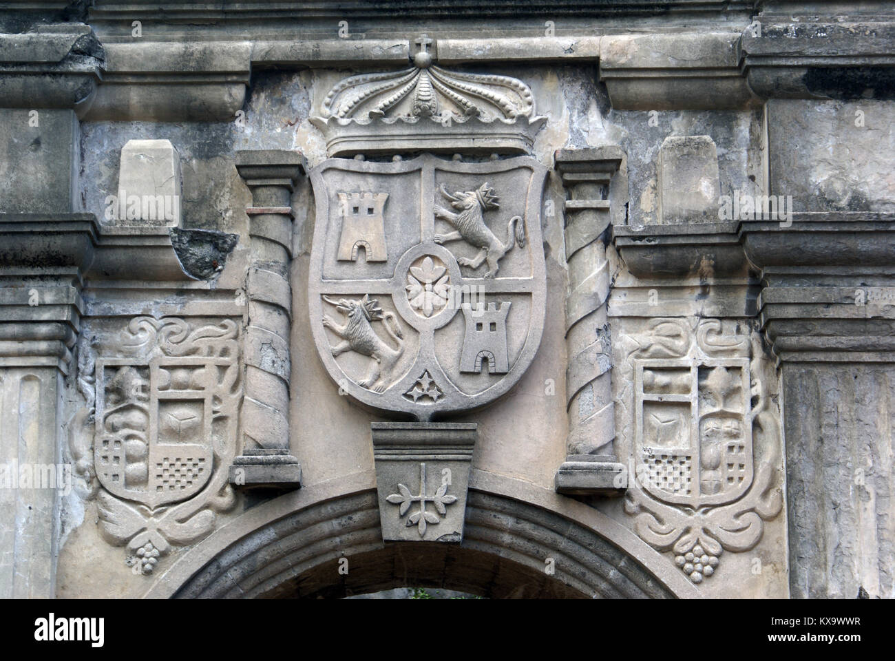 Bas-relief on the gate of fort in Manila Stock Photo - Alamy