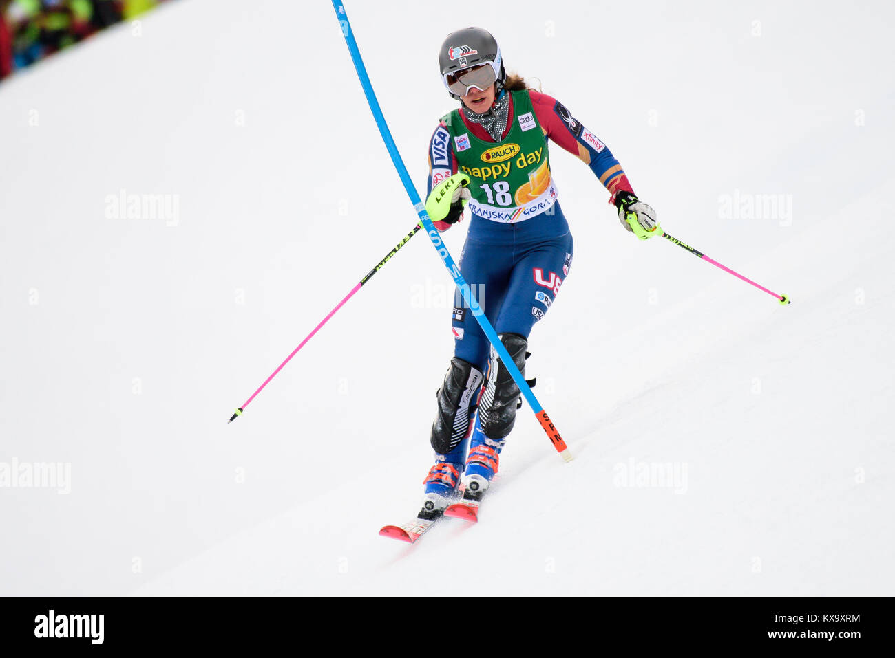 Kranjska Gora, Slovenia. 07th Jan, 2018. Resi Stiegler of United States ...