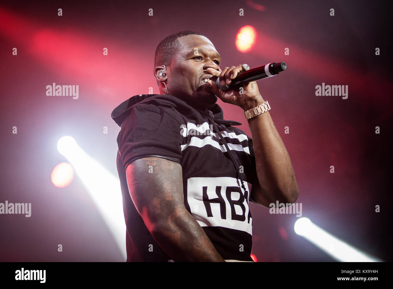 The American rapper, actor and entrepreneur 50 Cent performs a live ...