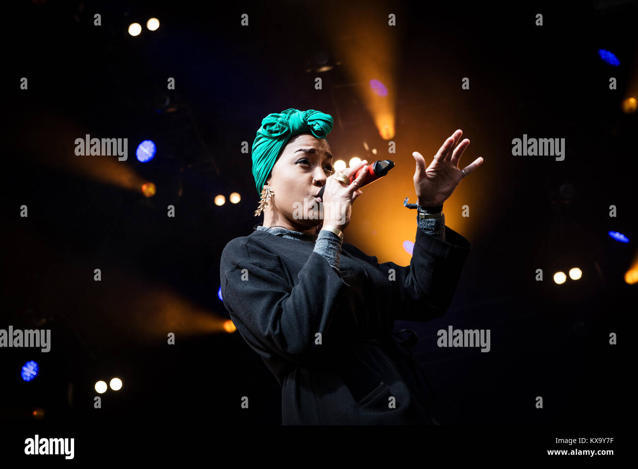 The Danish singer and songwriter Barbara Moleko performs a live concert ...