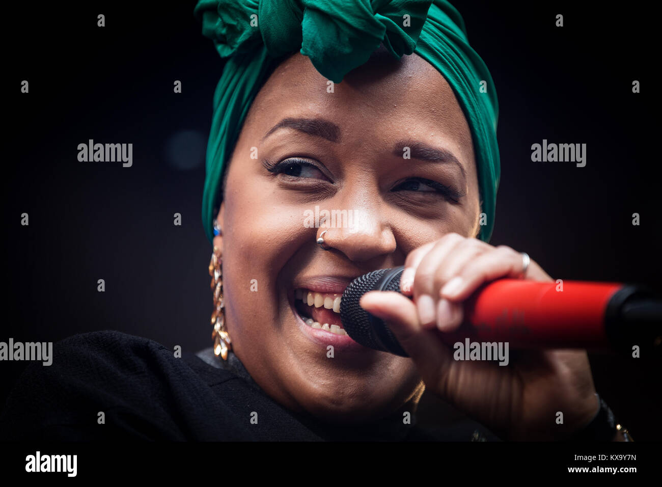 The Danish singer and songwriter Barbara Moleko performs a live concert ...