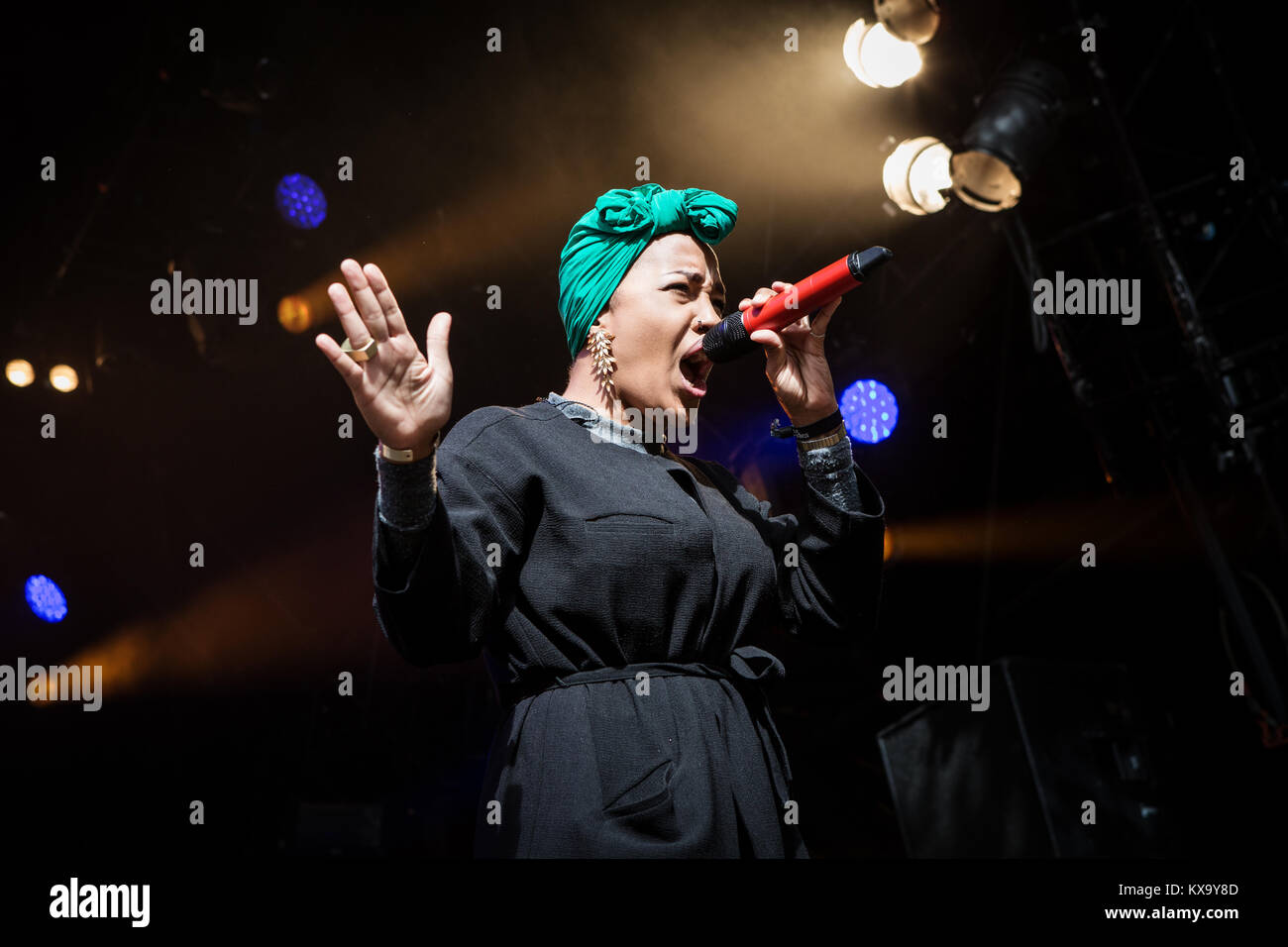 The Danish singer and songwriter Barbara Moleko performs a live concert ...