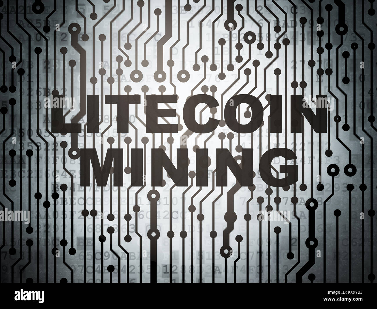 Blockchain concept: circuit board with Litecoin Mining Stock Photo - Alamy