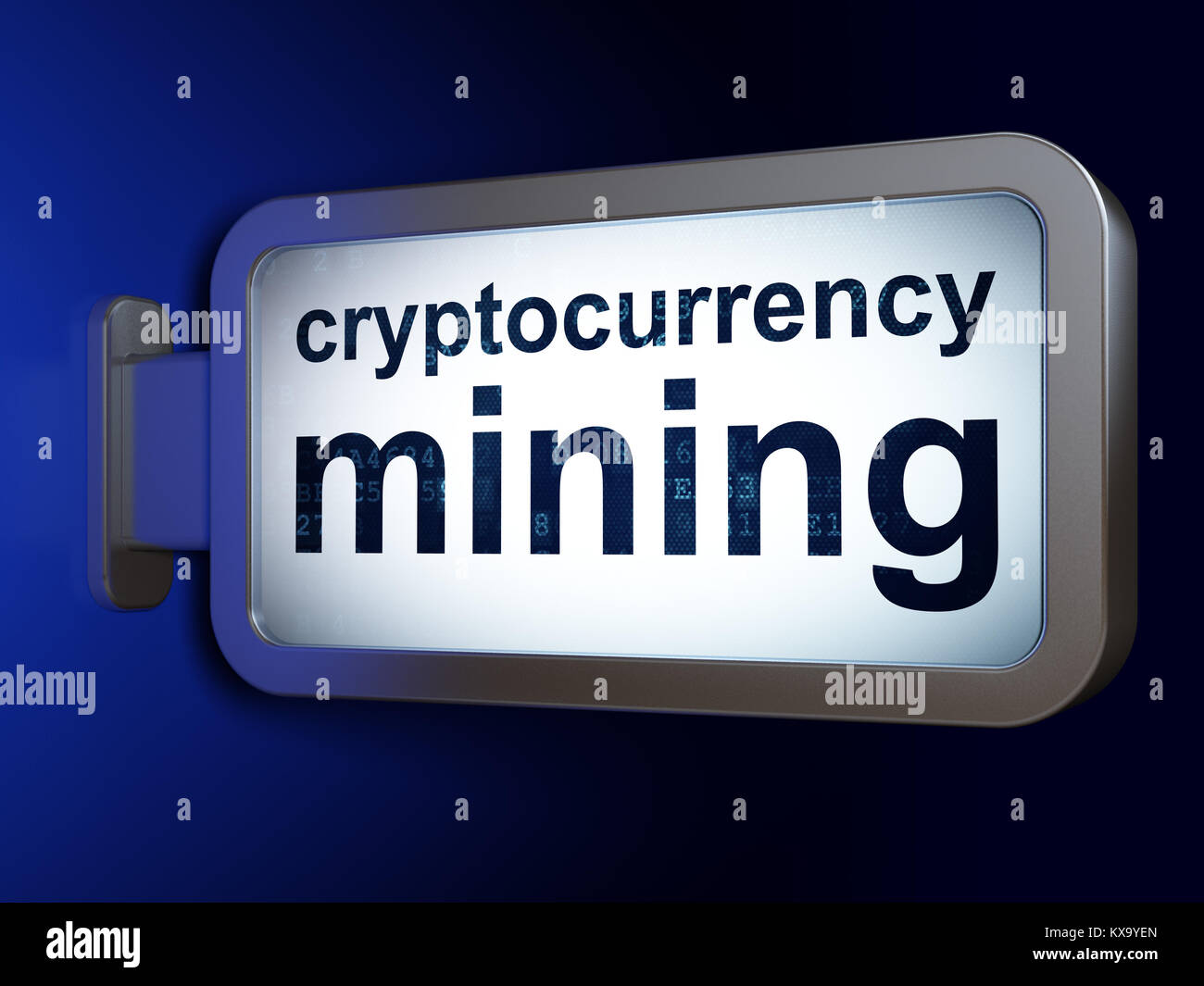 Blockchain concept: Cryptocurrency Mining on billboard background Stock ...