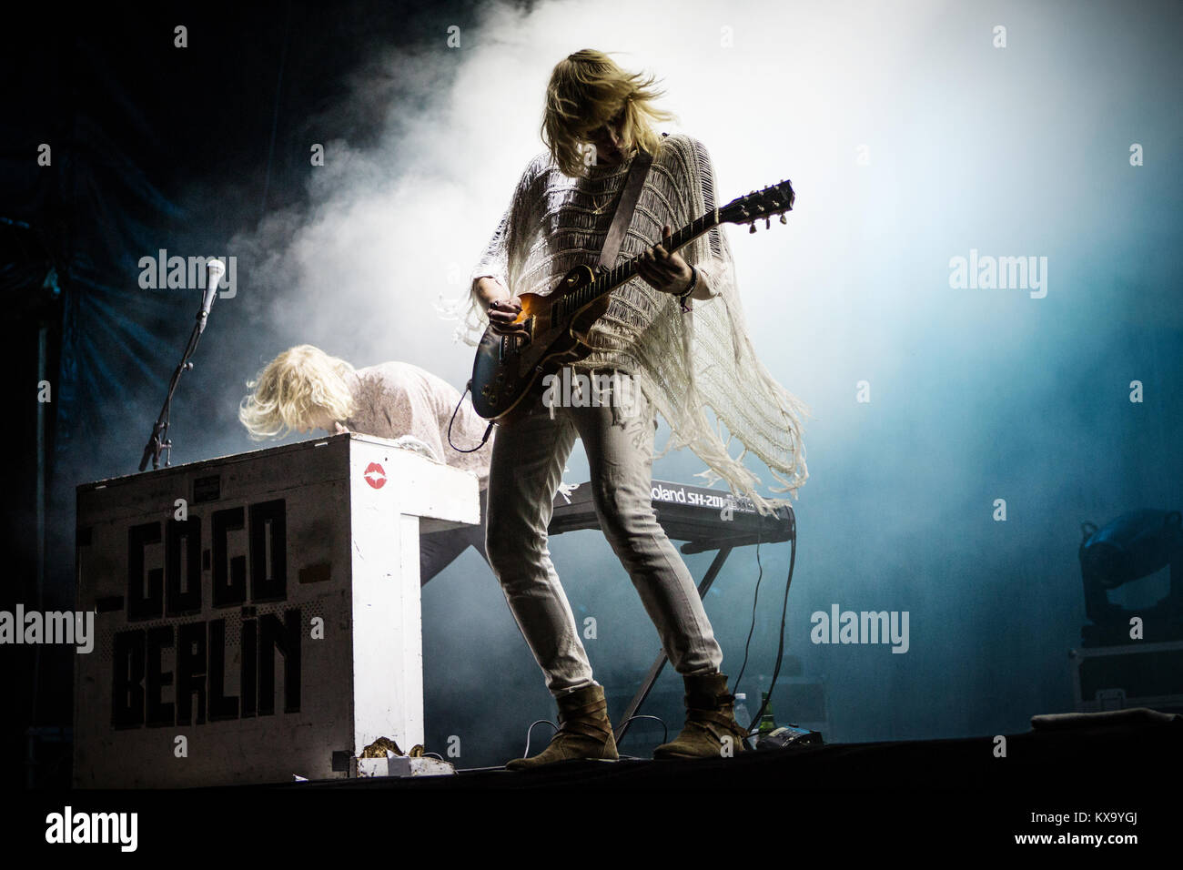 The Danish rock band Go Go Berlin performs a live concert at ...