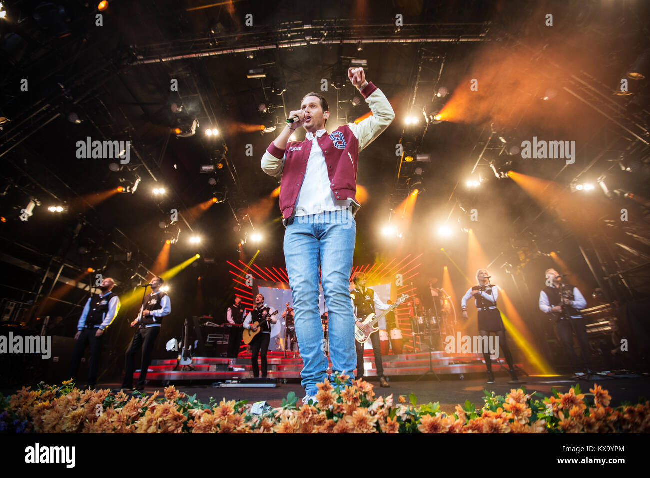 The Danish singer, songwriter and pop star Rasmus Seebach performs a ...