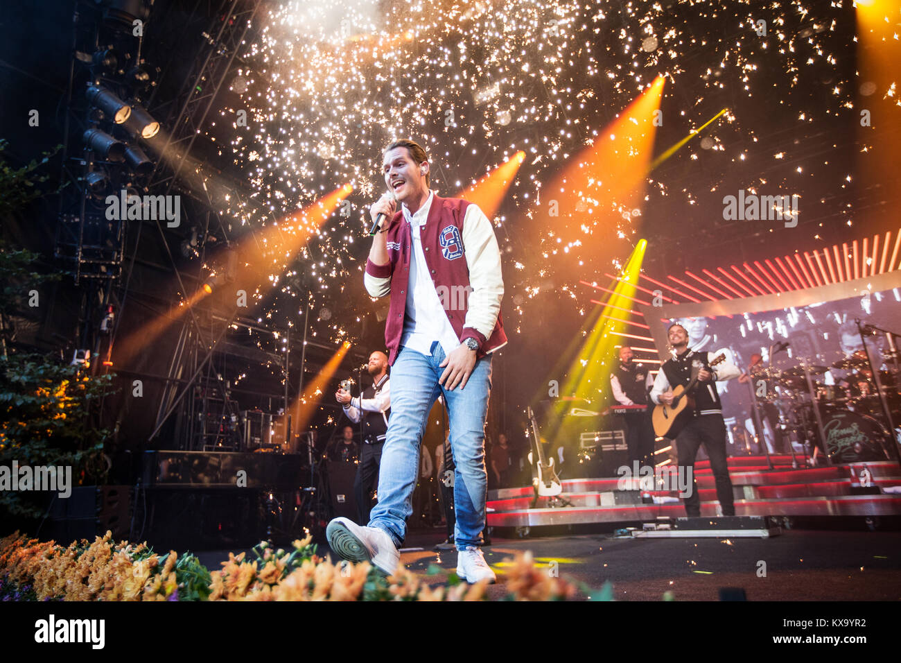 The Danish singer, songwriter and pop star Rasmus Seebach performs a ...