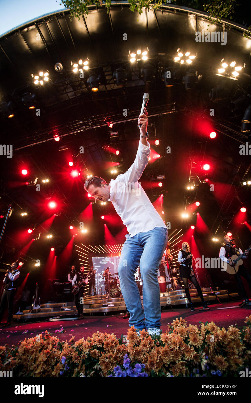 The Danish singer, songwriter and pop star Rasmus Seebach performs a ...