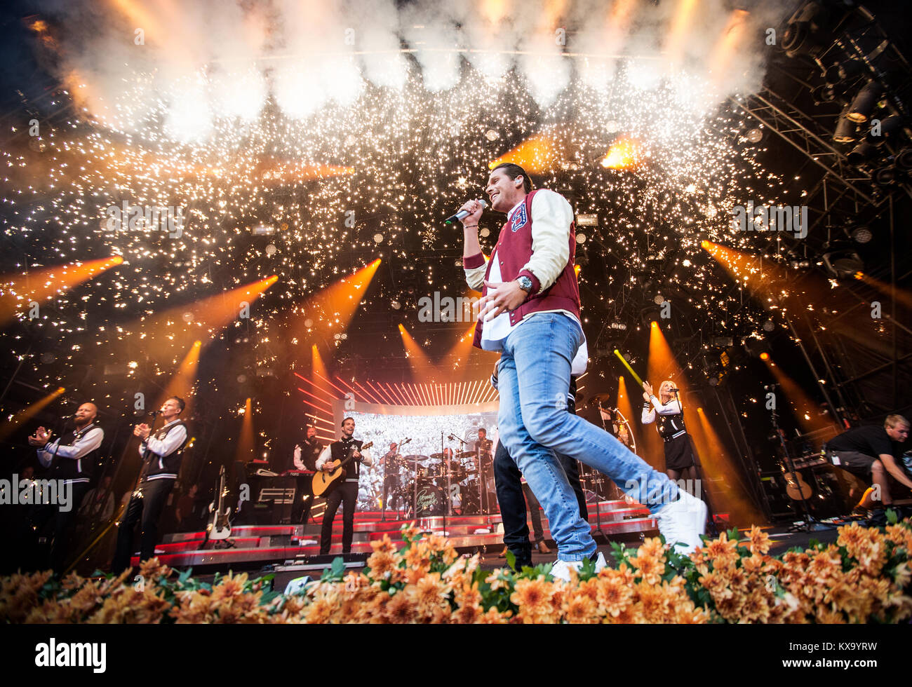 The Danish singer, songwriter and pop star Rasmus Seebach performs a ...