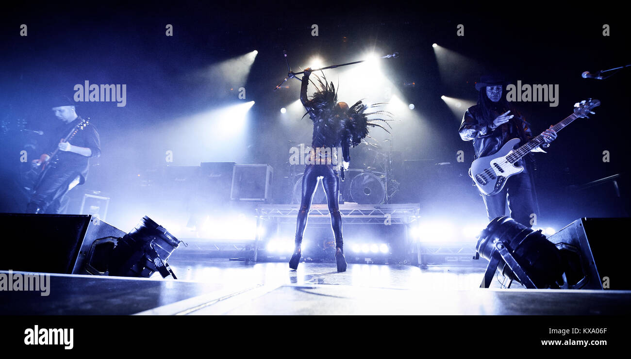 The British rock band Skunk Anansie is here pictured at a live concert ...