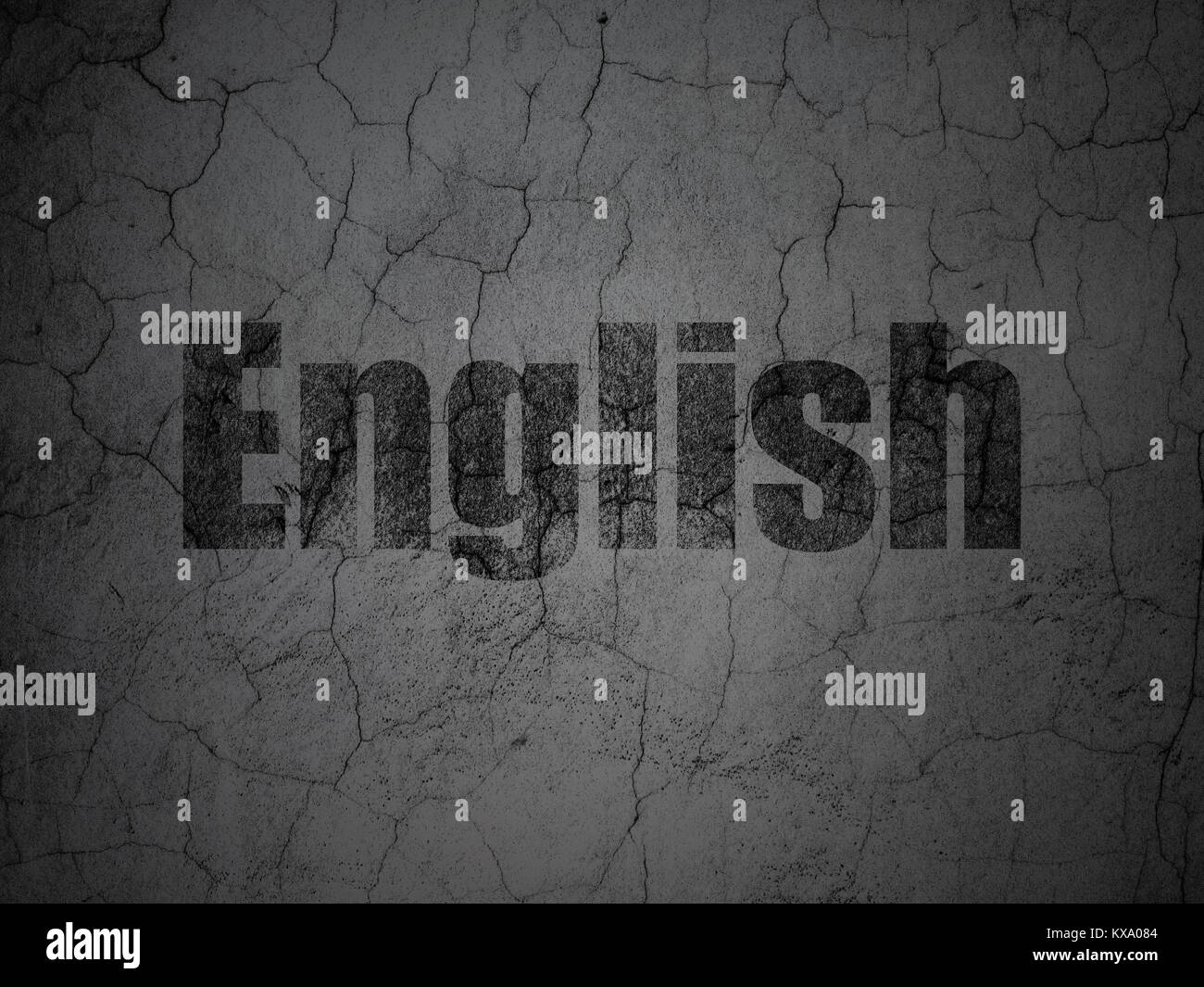 Learning concept: English on grunge wall background Stock Photo - Alamy