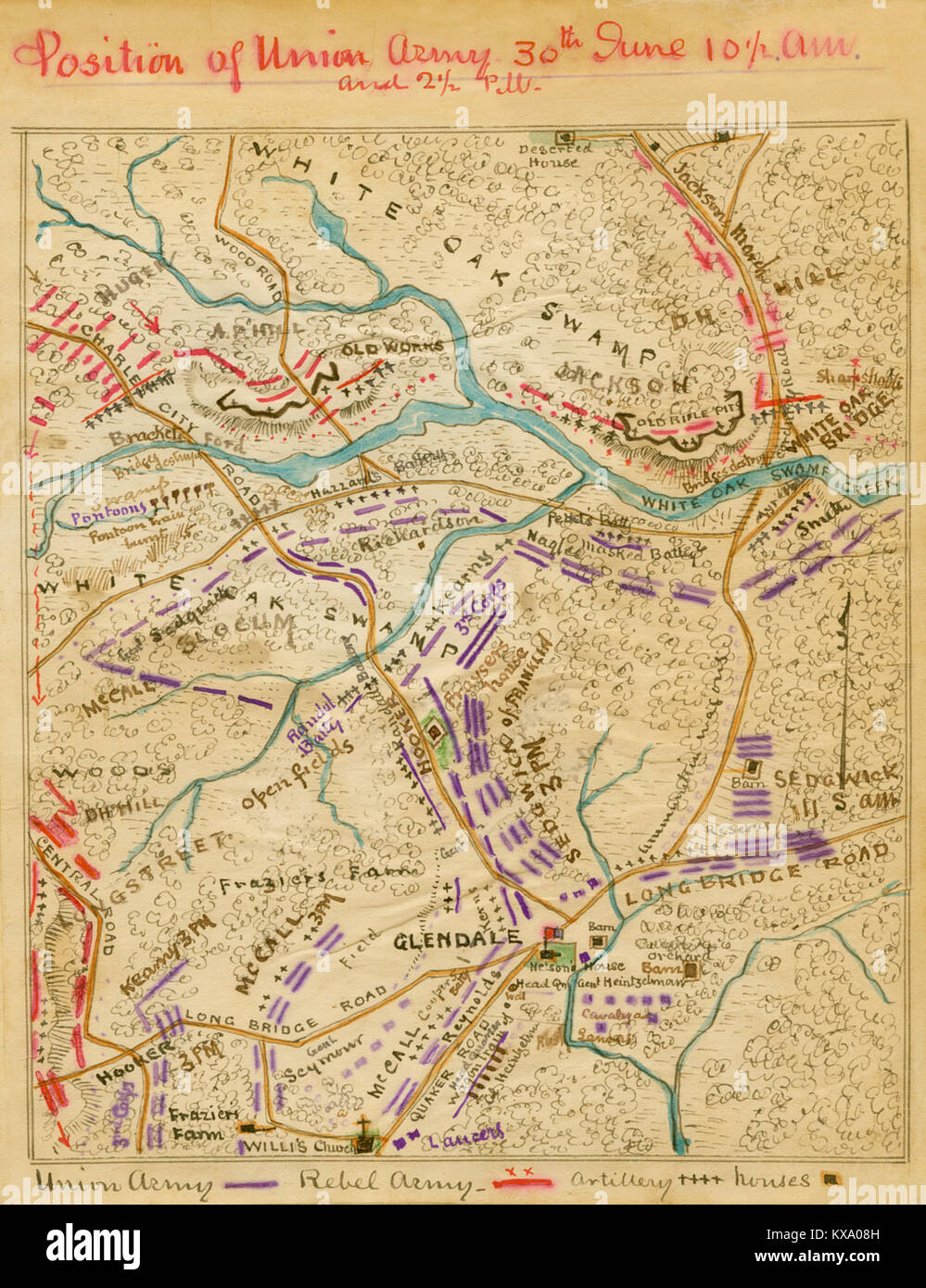 Harrison's Landing, Va. : Showing Union line of defense Stock Photo - Alamy