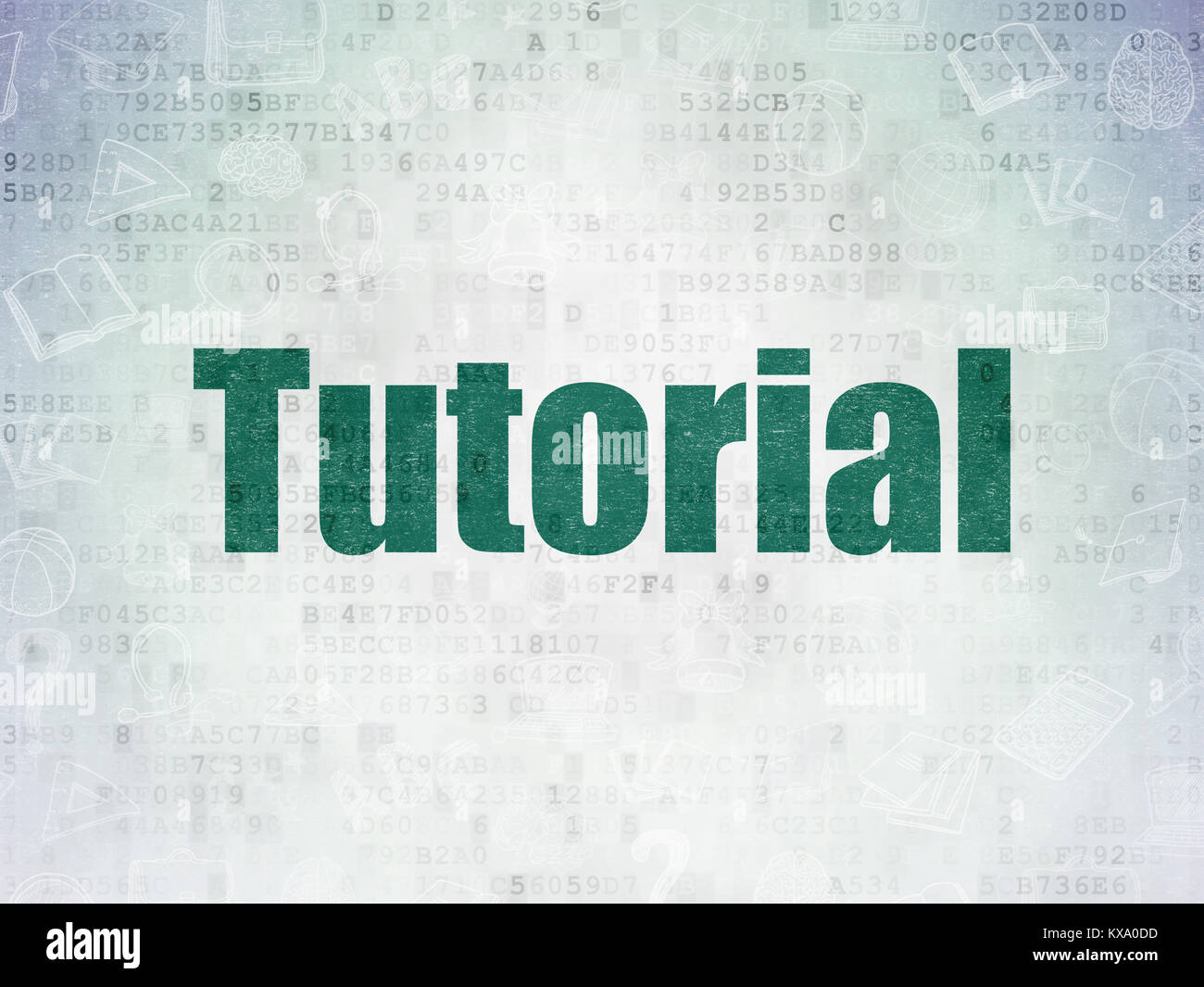 Education concept: Tutorial on Digital Data Paper background Stock ...