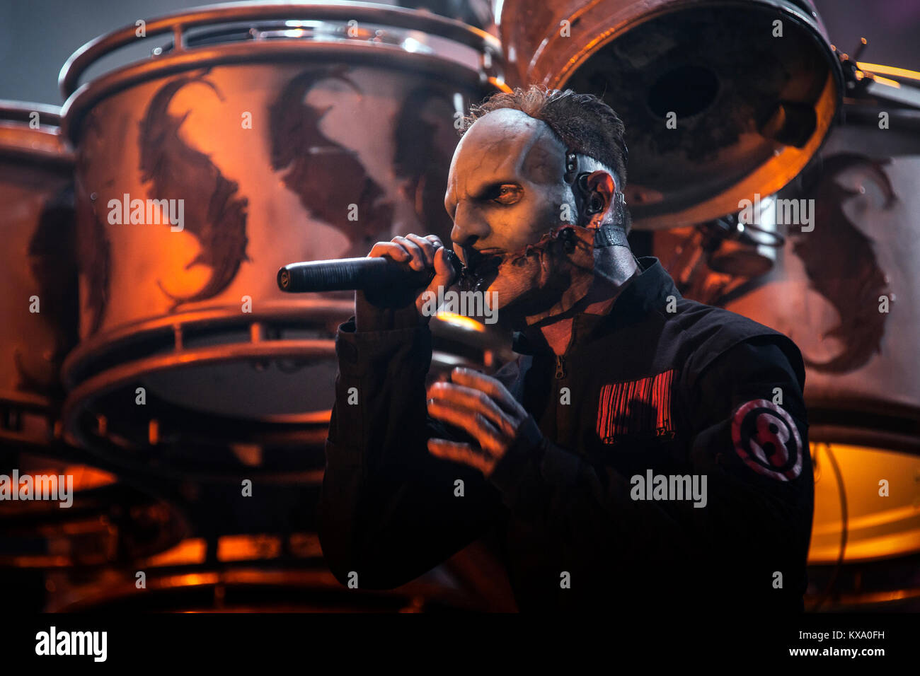 The American heavy metal band Slipknot performs a live concert at the ...