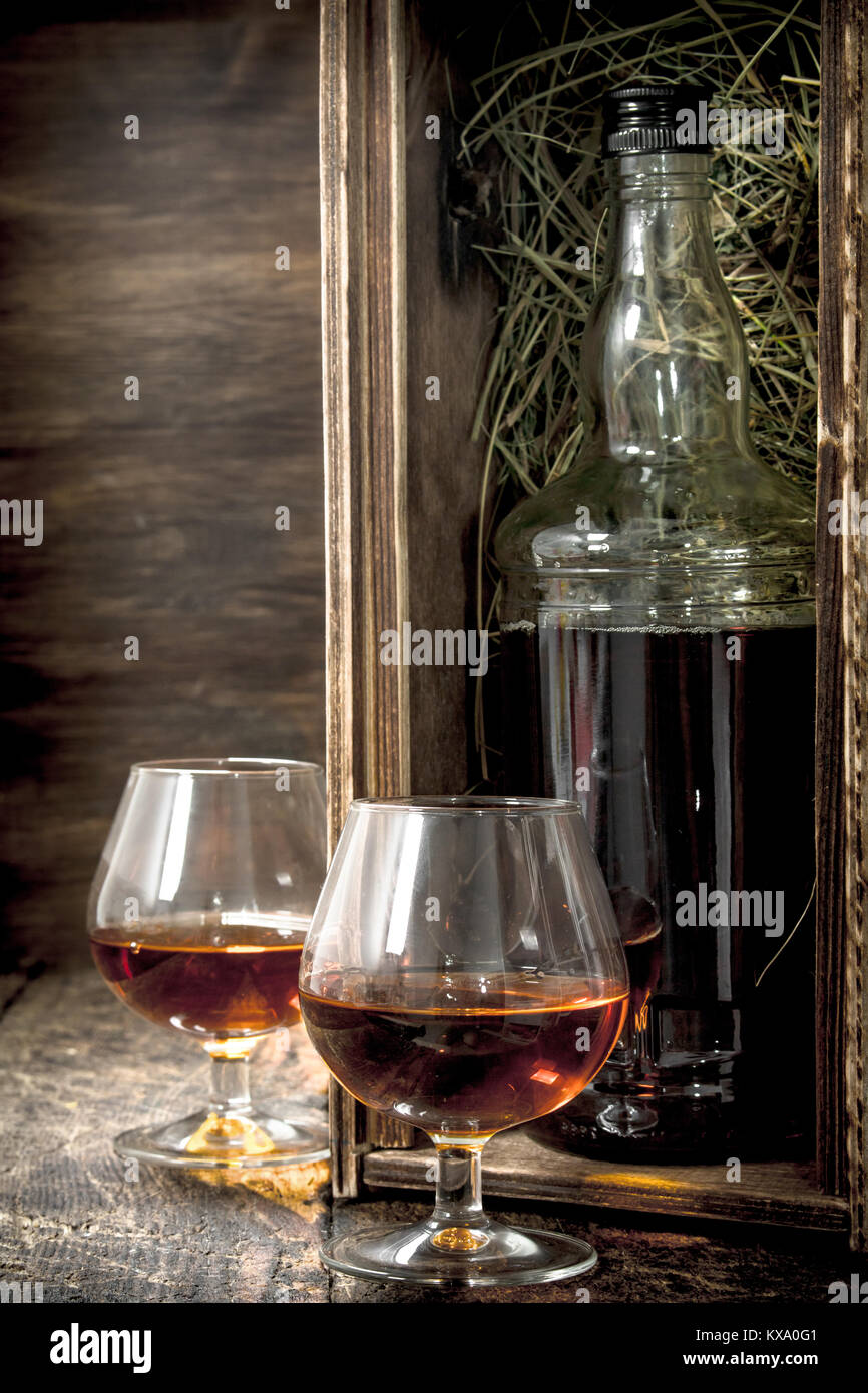 Cognac Bottle And A Box High Resolution Stock Photography and Images ...