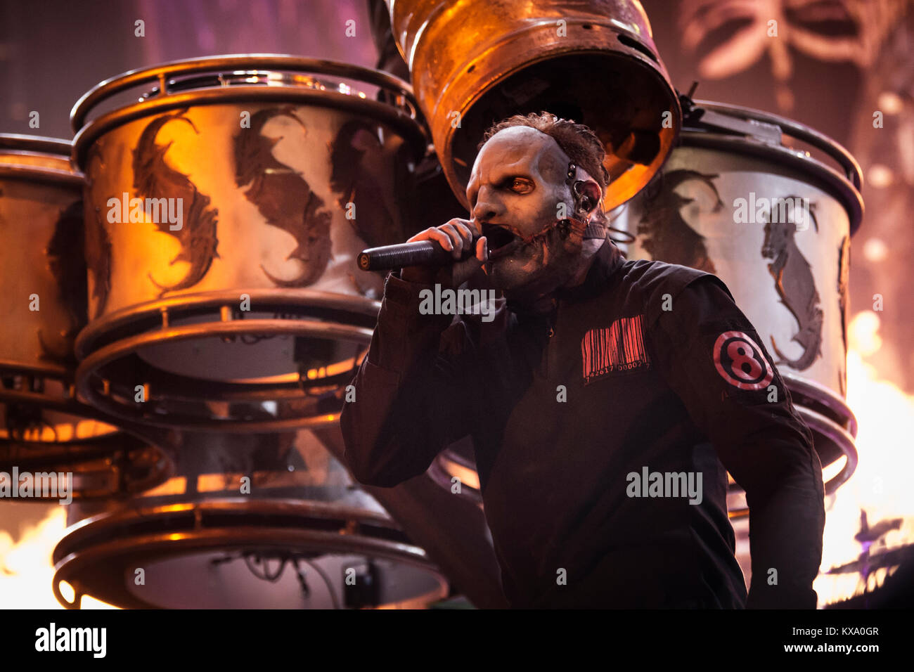 The American heavy metal band Slipknot performs a live concert at the ...