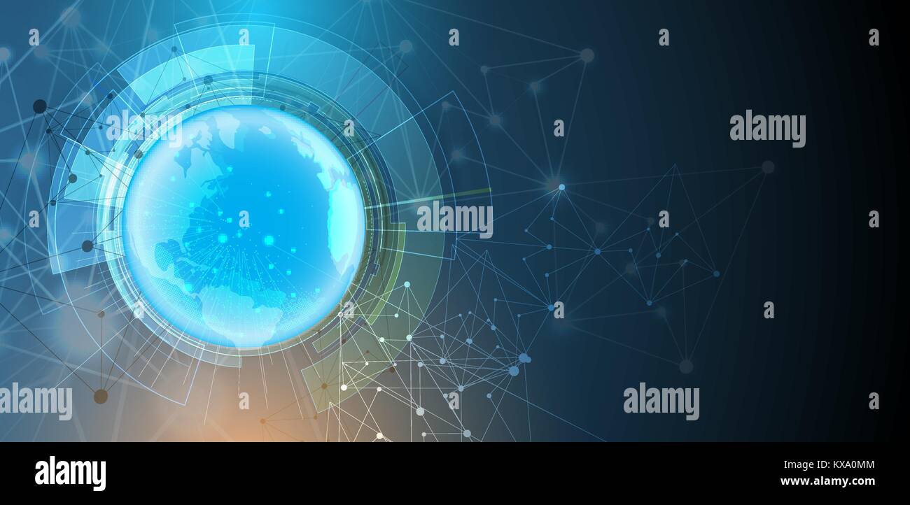 Digital technology world. Business virtual concept Stock Vector Image ...