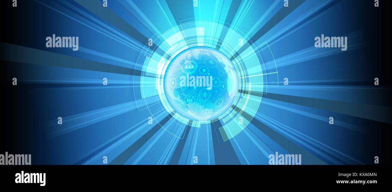 Digital technology world. Business virtual concept Stock Vector Image ...