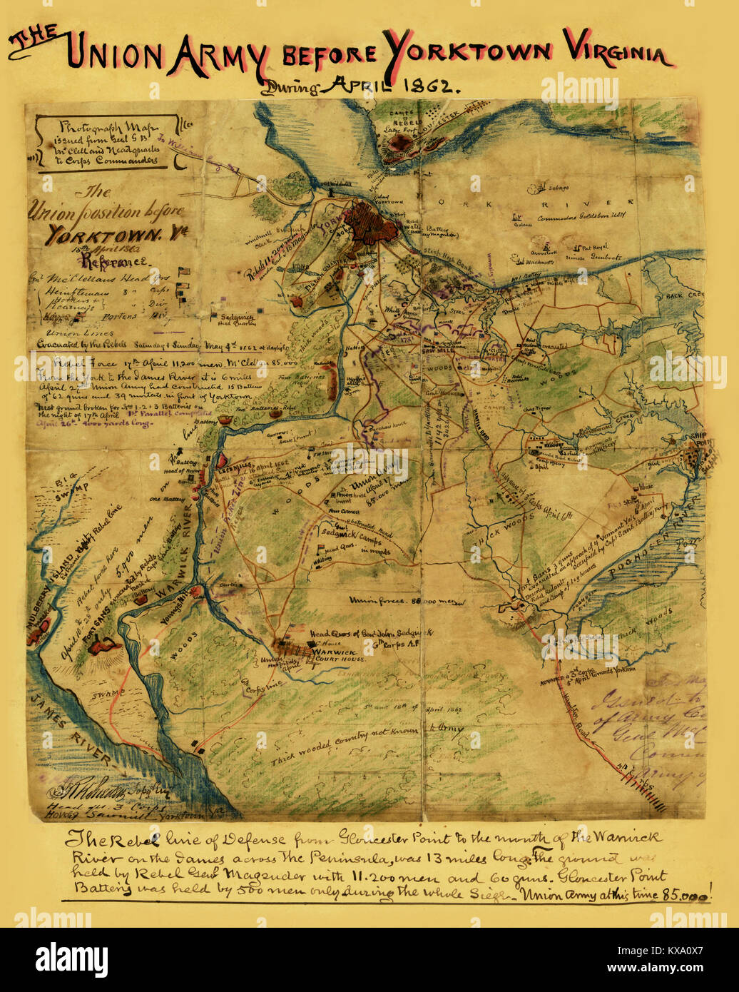 Battle of yorktown map hi-res stock photography and images - Alamy