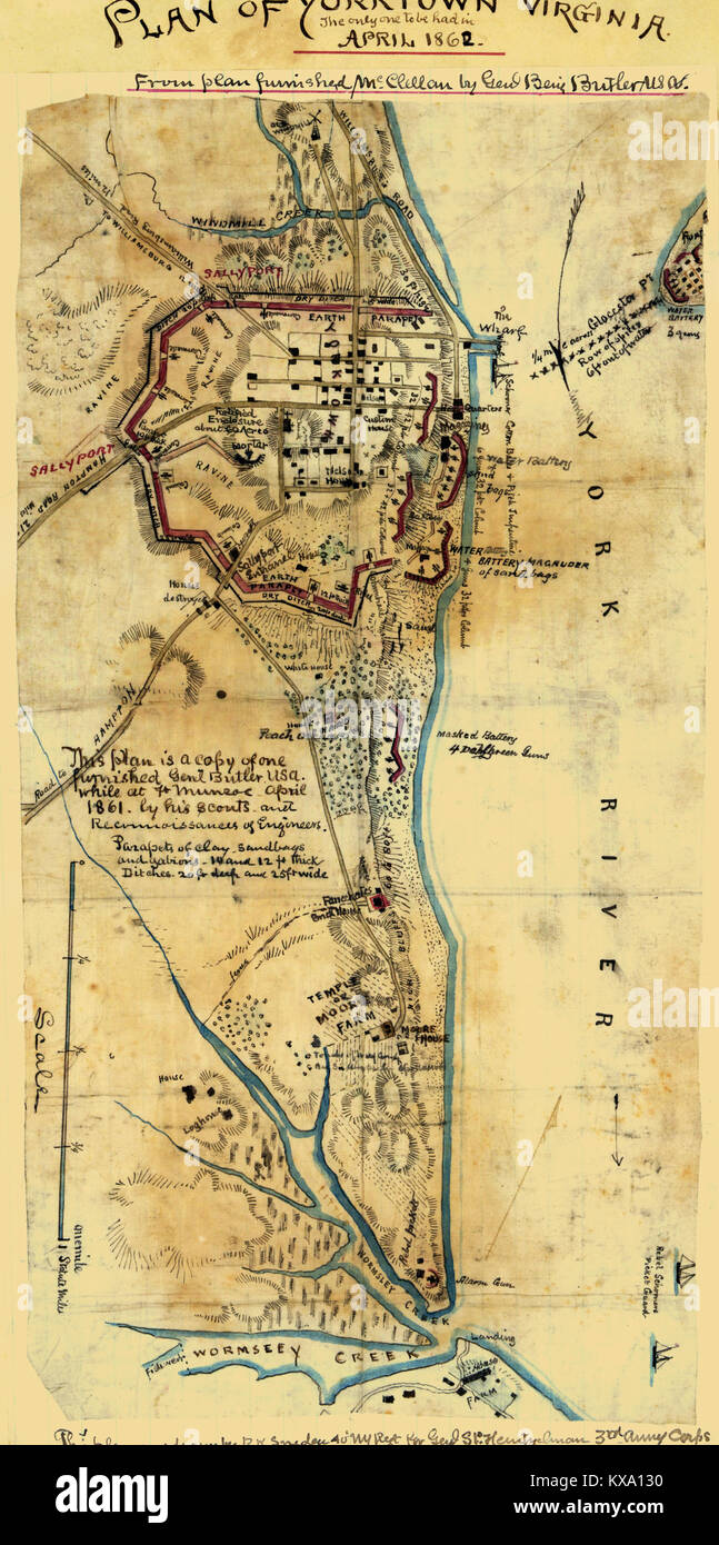Battle of yorktown map hi-res stock photography and images - Alamy