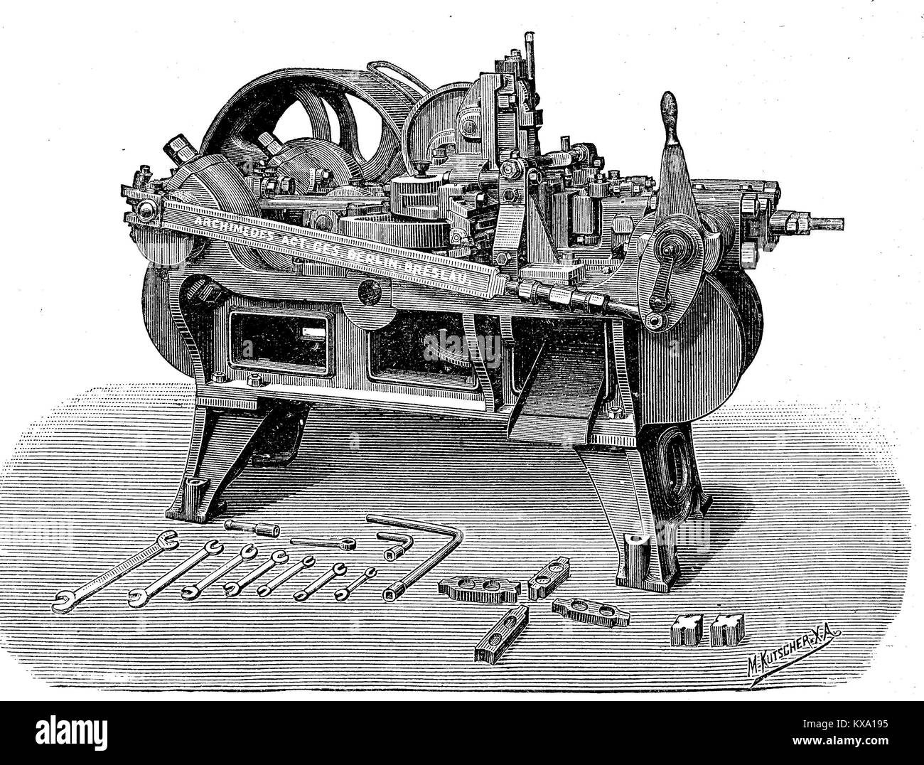 Illustration of the bolt forging machine from the company Archimedes ...