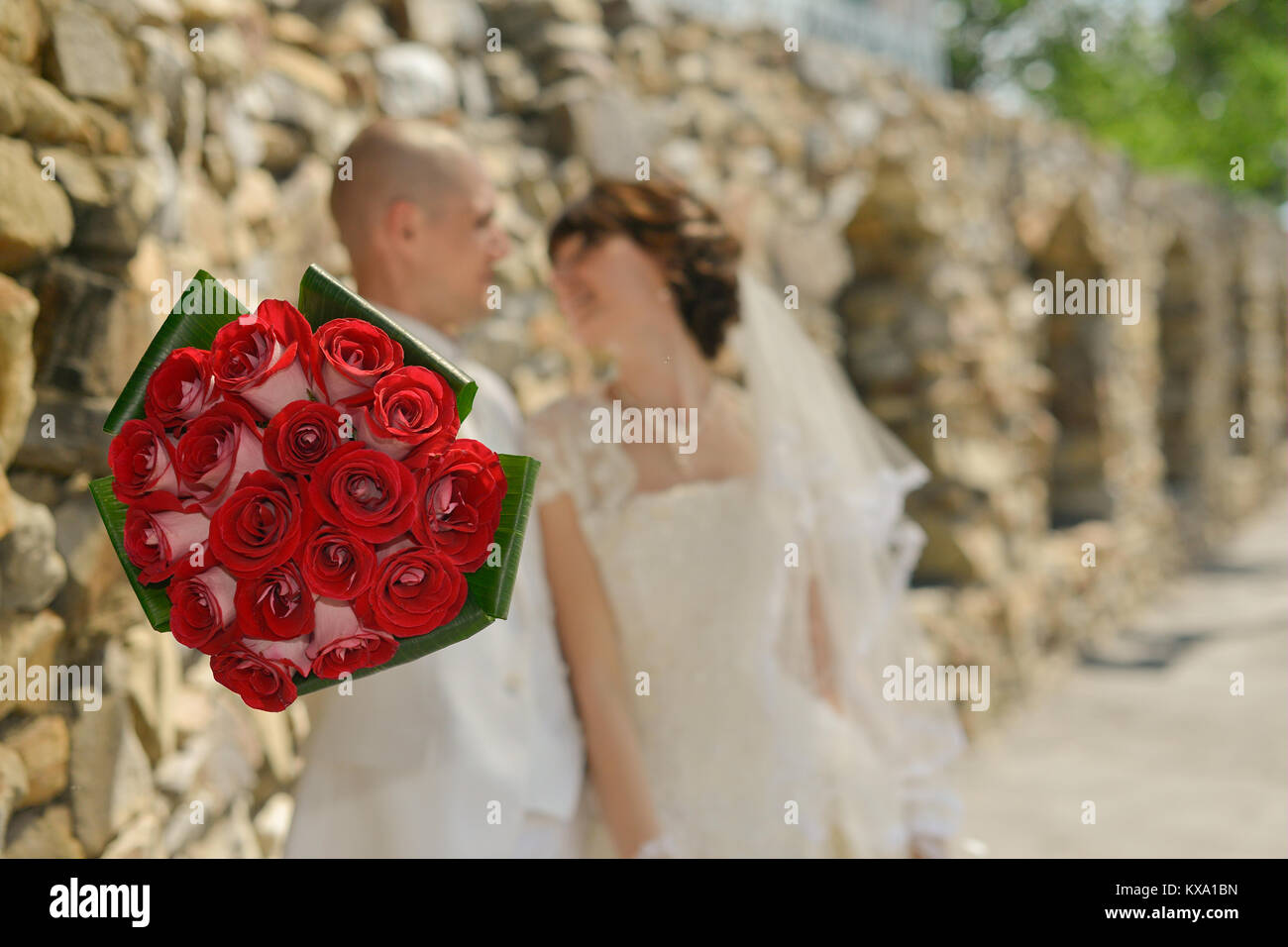nice wedding bouquet in bride's hand Stock Photo - Alamy