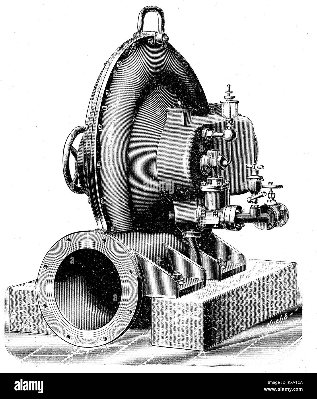 Illustration of a mine fan from the Mechanical Engineering Institute ...