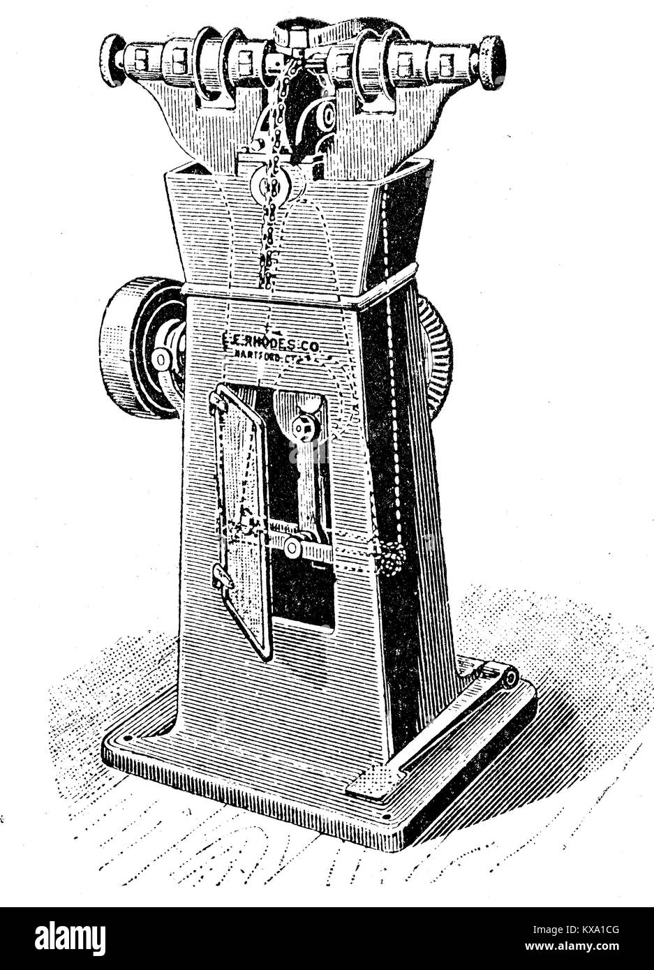 Illustration of a Chain Rivet Machine, digital improved reproduction ...