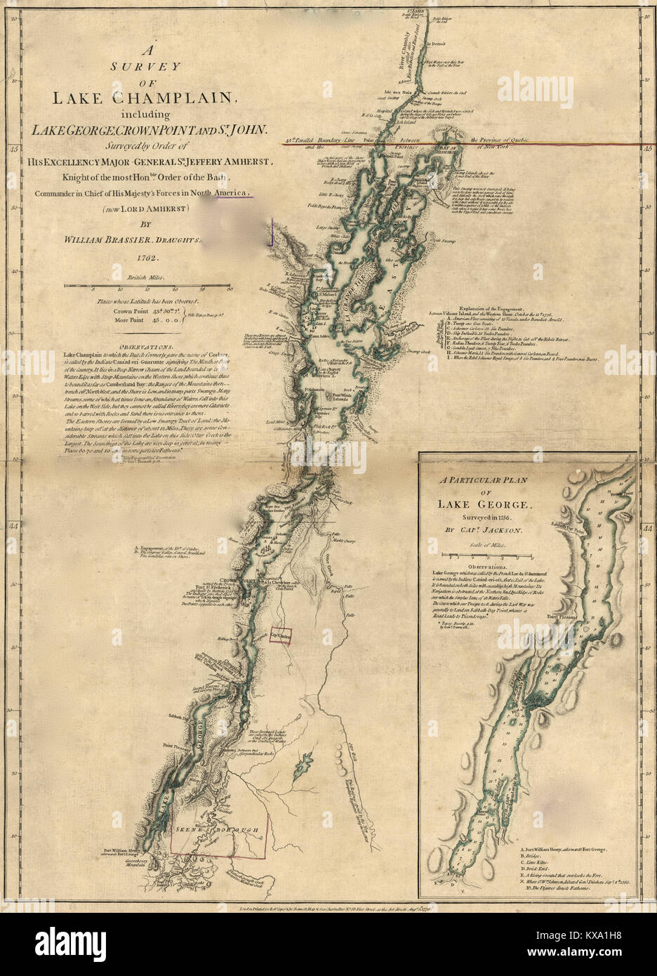 Champlain map hi-res stock photography and images - Alamy