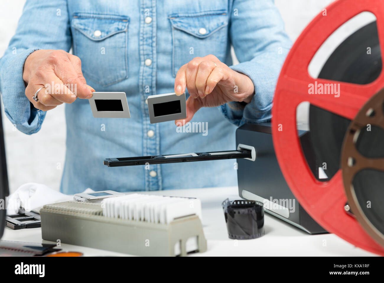 Scan slides and films to transform into a digital data Stock Photo - Alamy