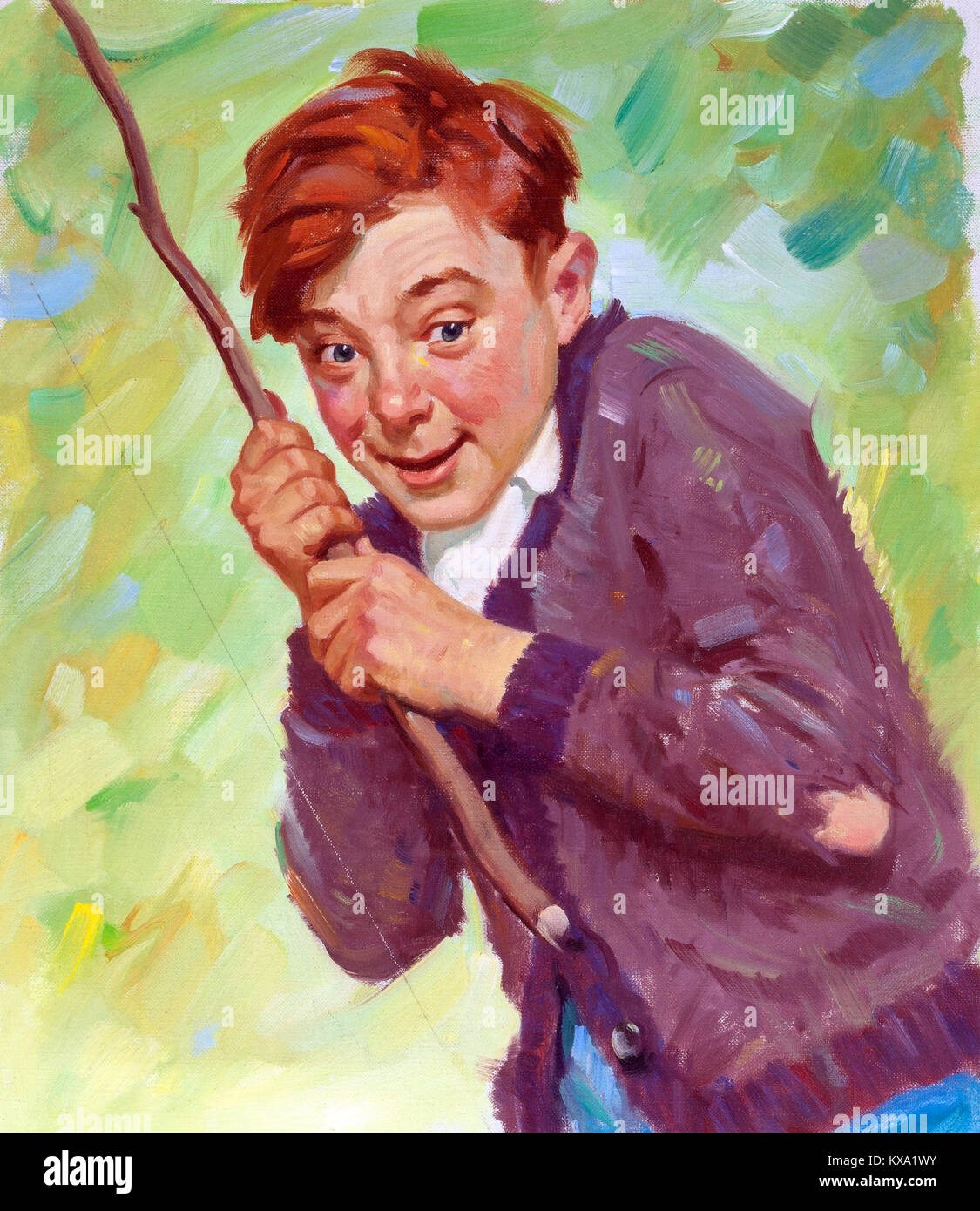 He's Got a Fish! Stock Photo - Alamy