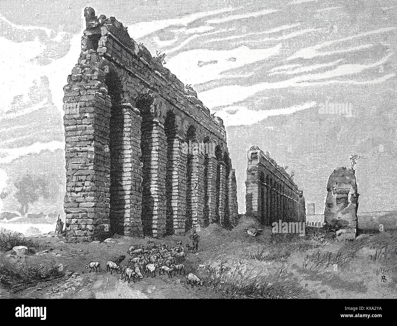Roman aqueduct drawing hi-res stock photography and images - Alamy