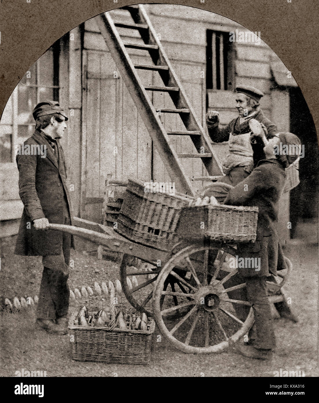 Victorian Cart Vendor for Workmen Stock Photo - Alamy