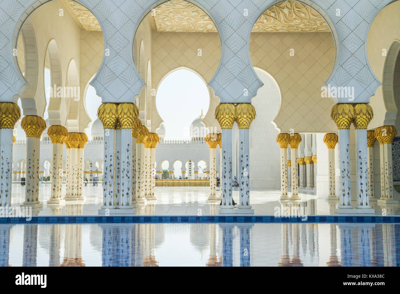 Sheikh Zayed Grand Mosque, Dubai, UAE, peoples and mosque. 2015 Stock ...
