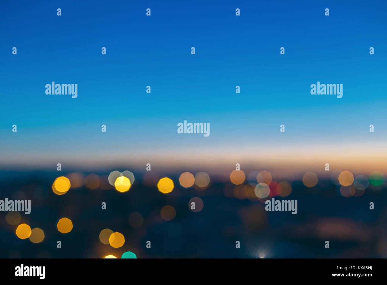 Abstract blurred bokeh lights over city night view Stock Photo - Alamy