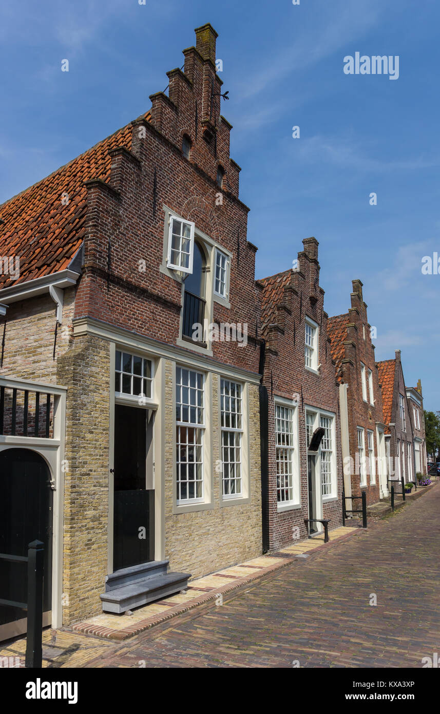 Houses with traditional dutch step gables in Monnickendam, Holland ...