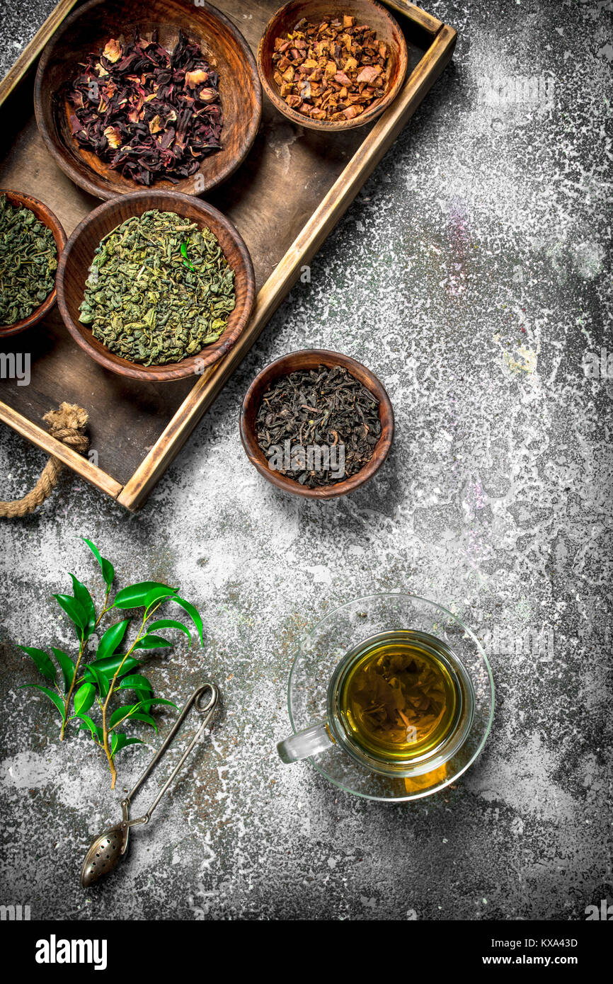 Fragrant Chinese tea. On a rustic background Stock Photo - Alamy