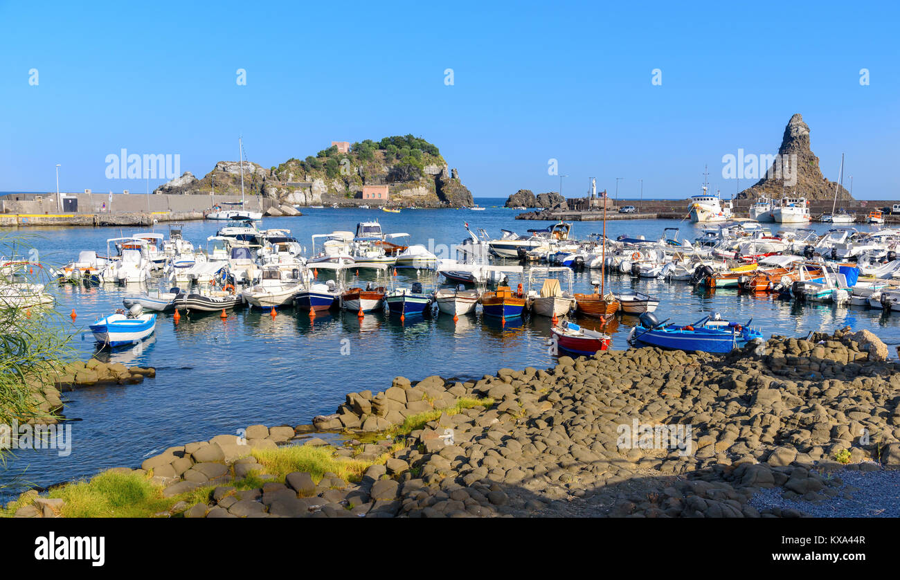 the little port of Aci Trezza, Catania, Sicily, Italy Stock Photo - Alamy