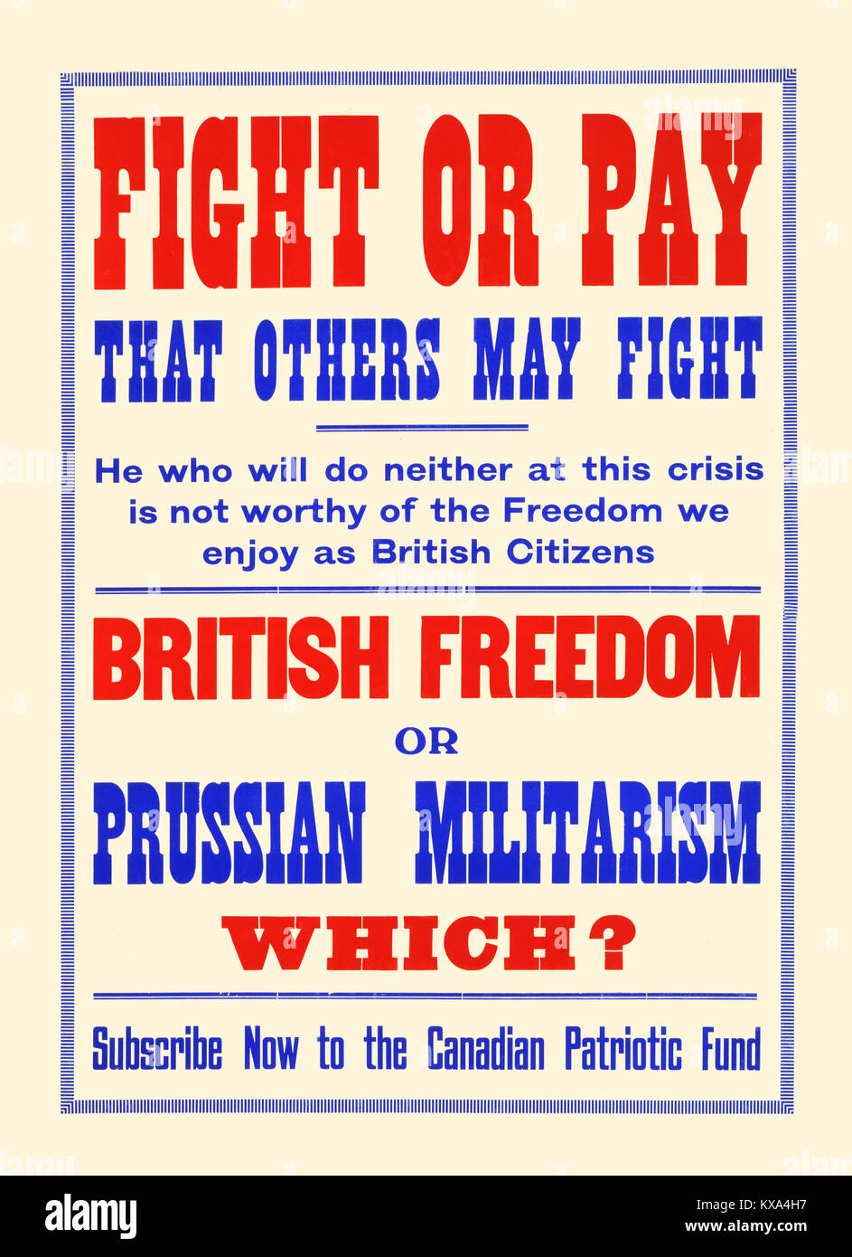 British freedom or Prussian militarism Stock Photo - Alamy