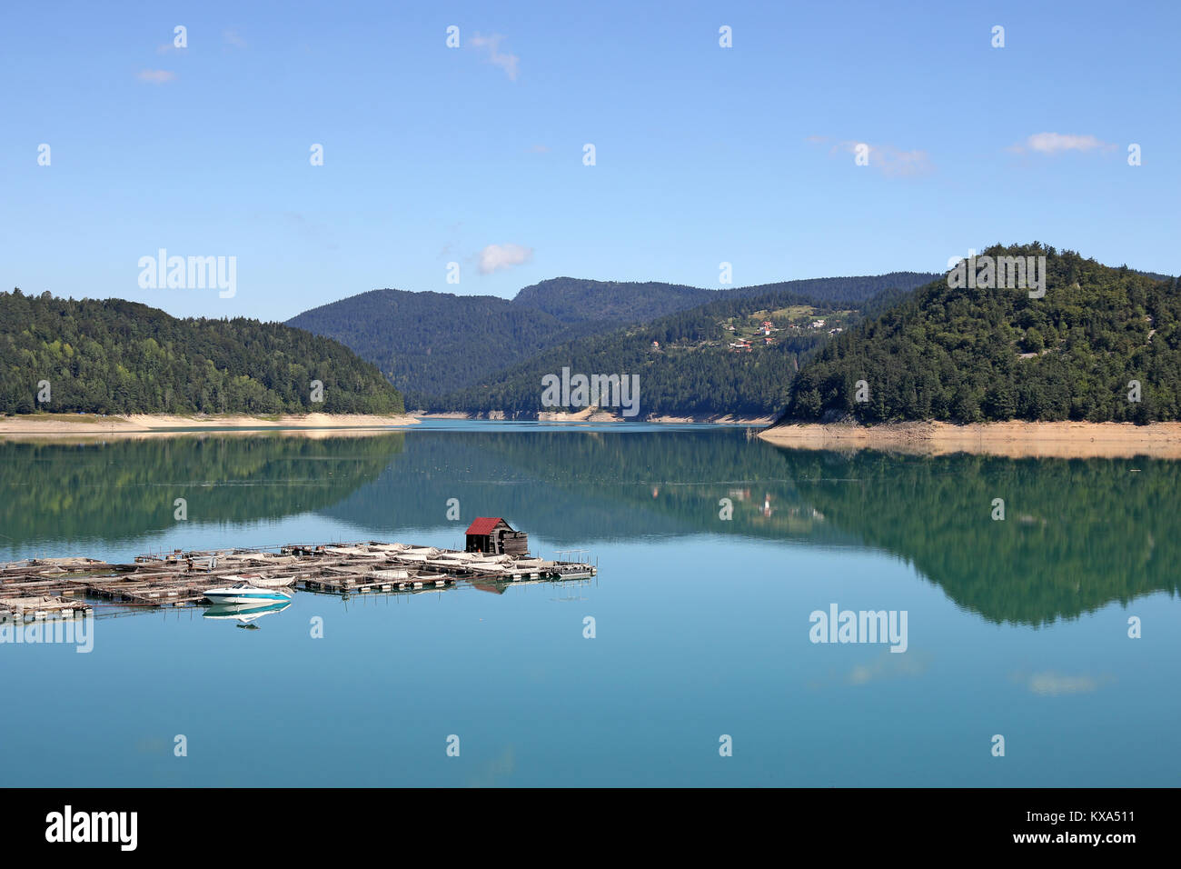 fishpond on lake nature landscape Stock Photo - Alamy