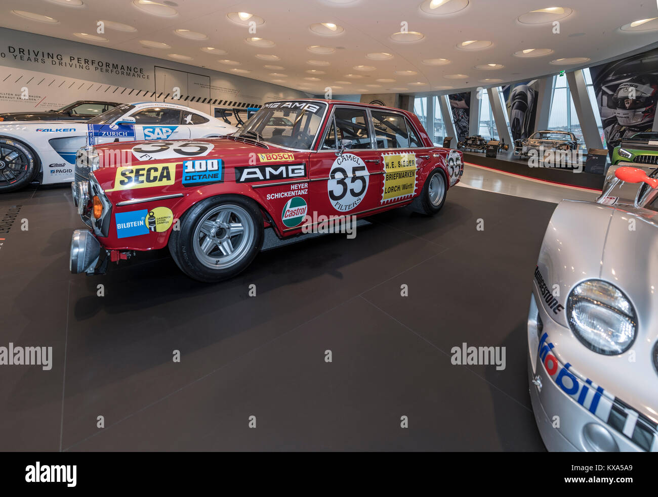 Exhibition of slected cars of the AMG branch at Mercedes Museum Stuttgart Germany Stock Photo ...