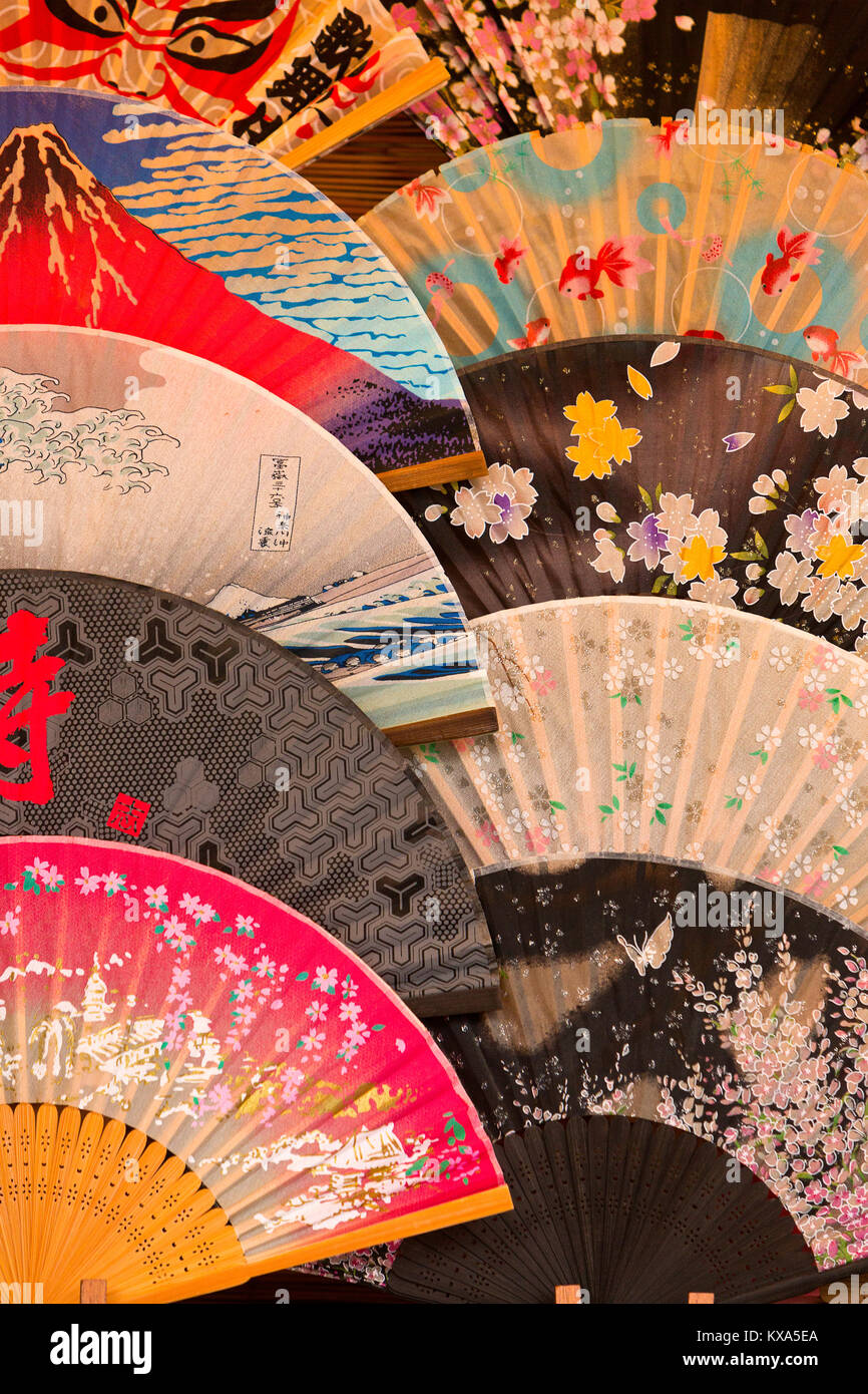 Colorful fans on display in Kyoto, Japan Stock Photo - Alamy