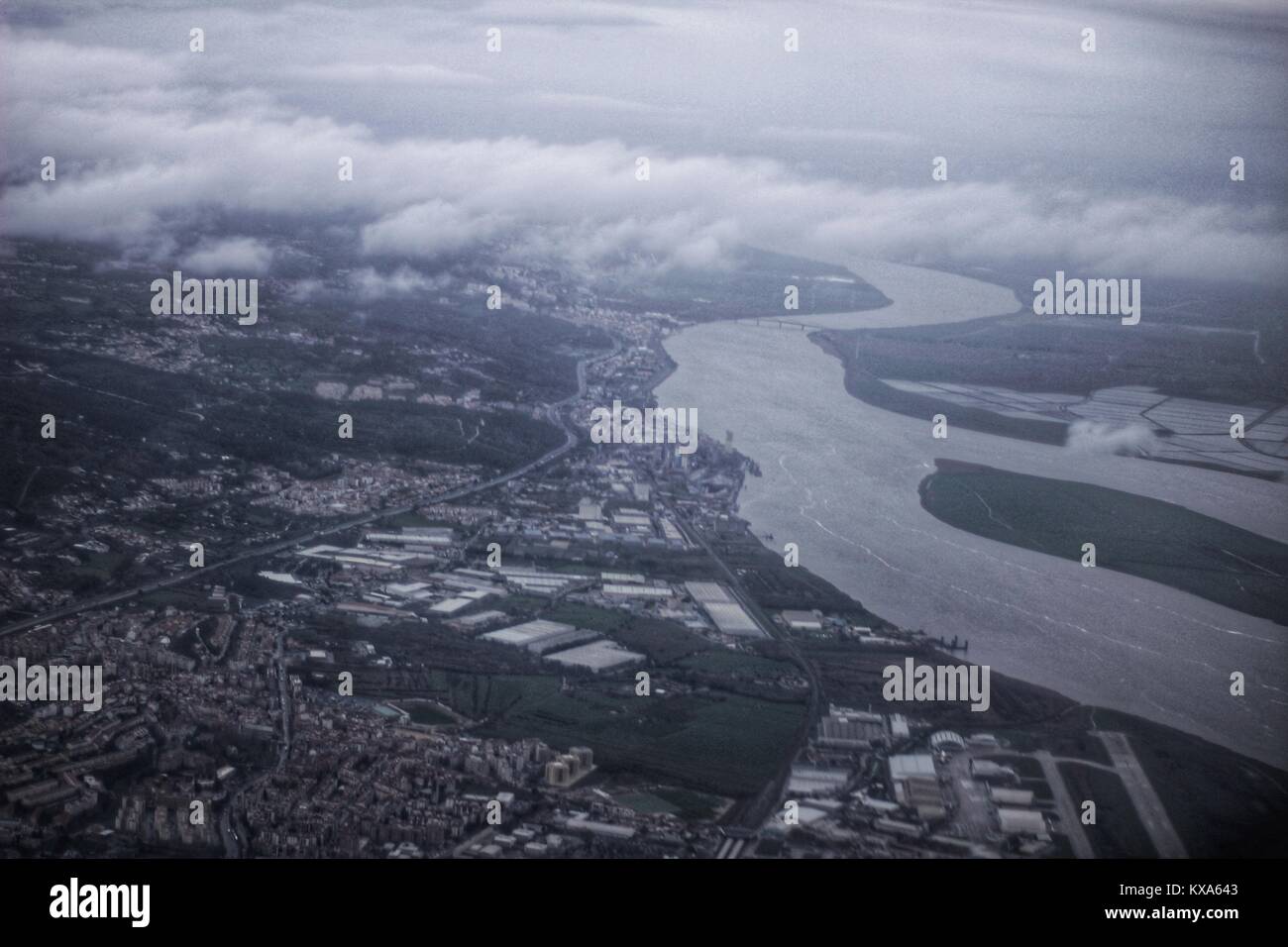 Aerial view of Tagus River in Lisbon, Portugal Stock Photo - Alamy