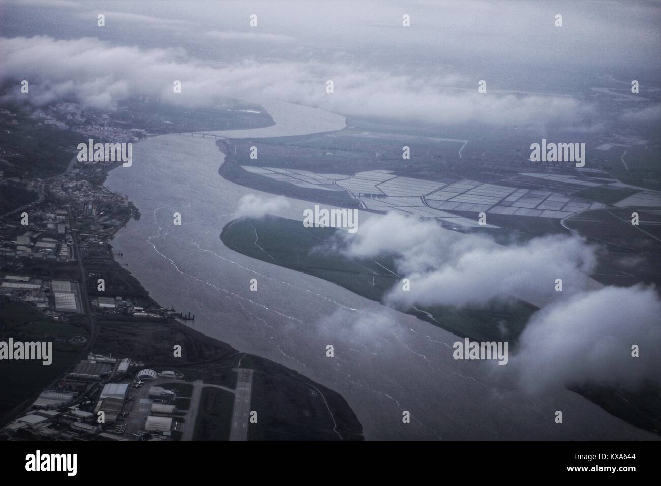 Aerial view of Tagus River in Lisbon, Portugal Stock Photo - Alamy