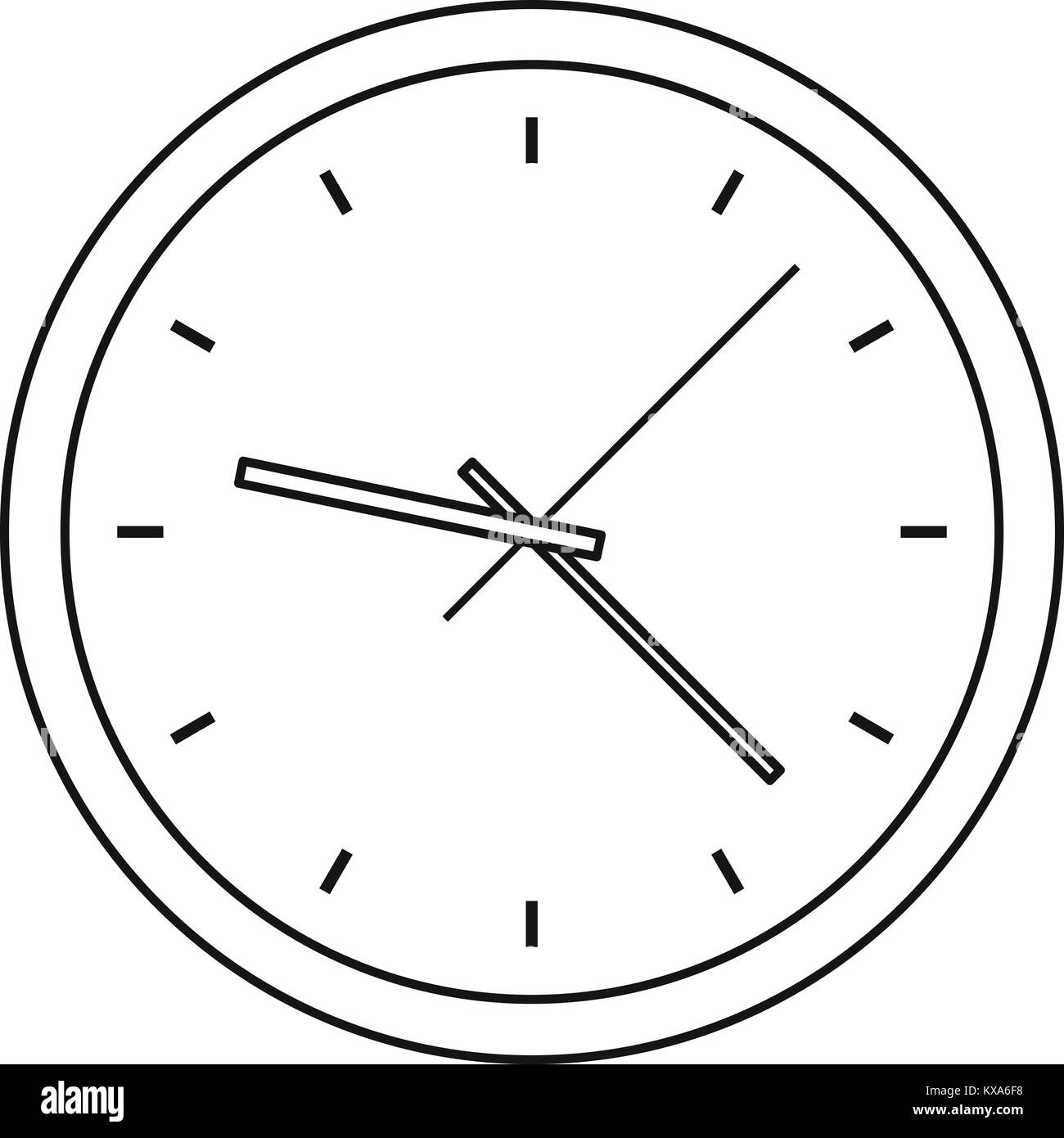 Clock icon, outline style Stock Vector Image & Art - Alamy