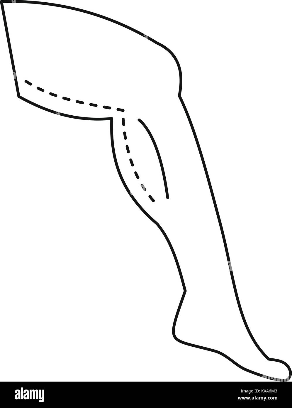 Leg marked out for cosmetic surgery icon Stock Vector Image & Art - Alamy