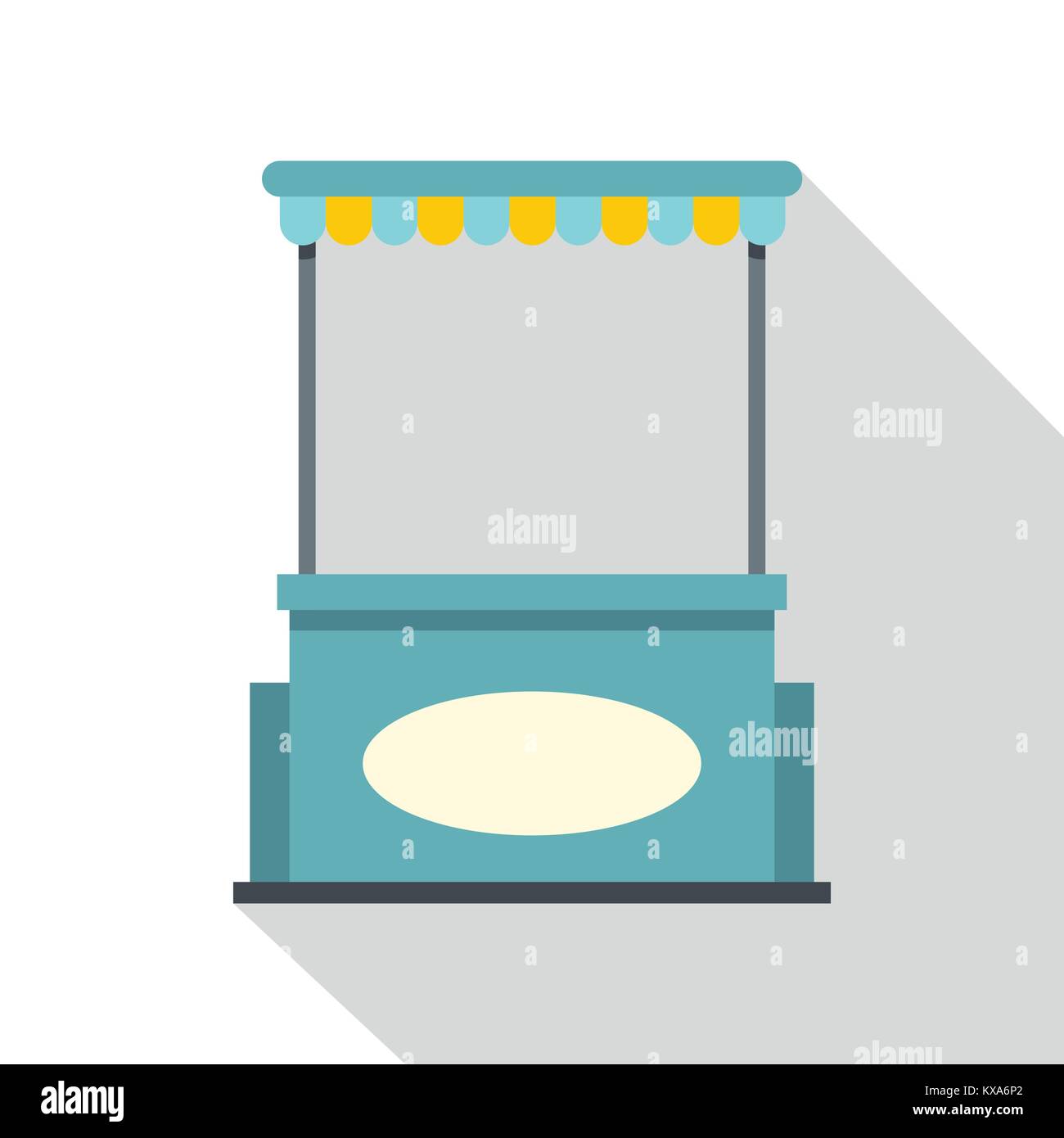 Blue shopping counter with tent icon, flat style Stock Vector Image ...