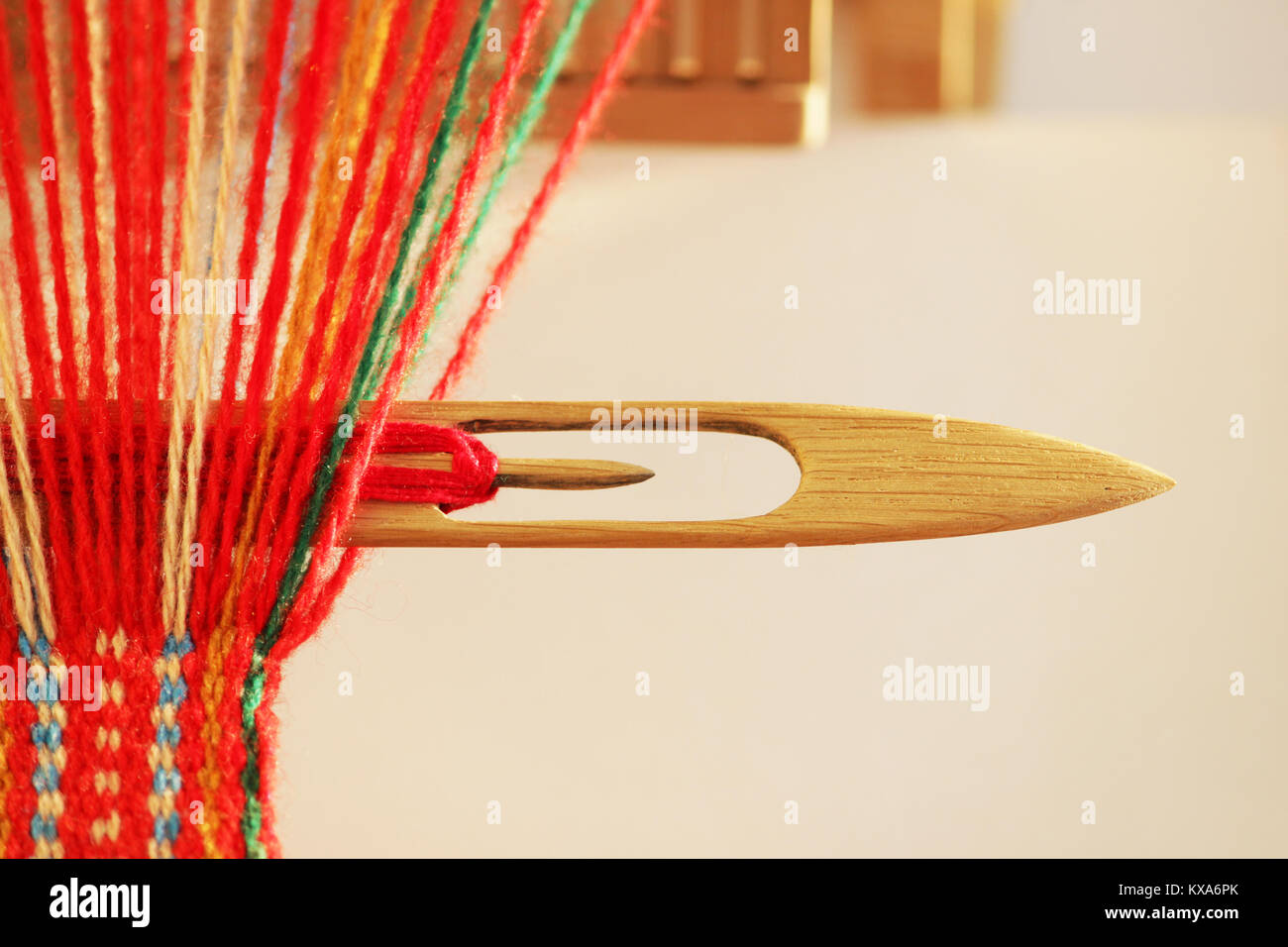 Weaving mini machine for making belts with patterns. Folk art, handmade ...