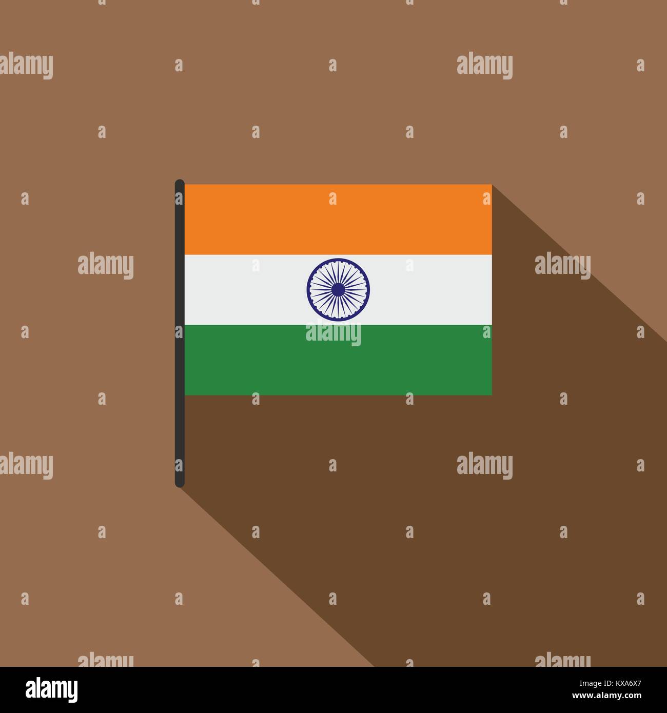 Indian flag icon, flat style Stock Vector Image & Art - Alamy