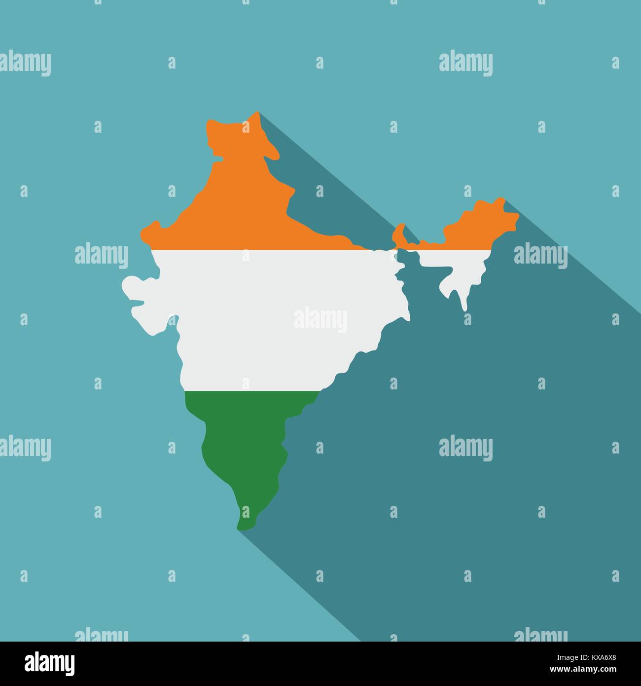 Indian map icon, flat style Stock Vector Image & Art - Alamy